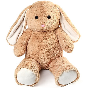 BenBen Bunny Stuffed Animal, 36" Jumbo Soft Rabbit Plush Toy, 3FT Lop-Eared Brown Bunny Plushie