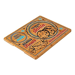 Farberware Cutting Board with Recessed Handles, Tray for Christmas Eve, Milk and Cookie Plate for Santa, Reversible Kitchen Chopping Board, 11-inch x 14-Inch, Bamboo
