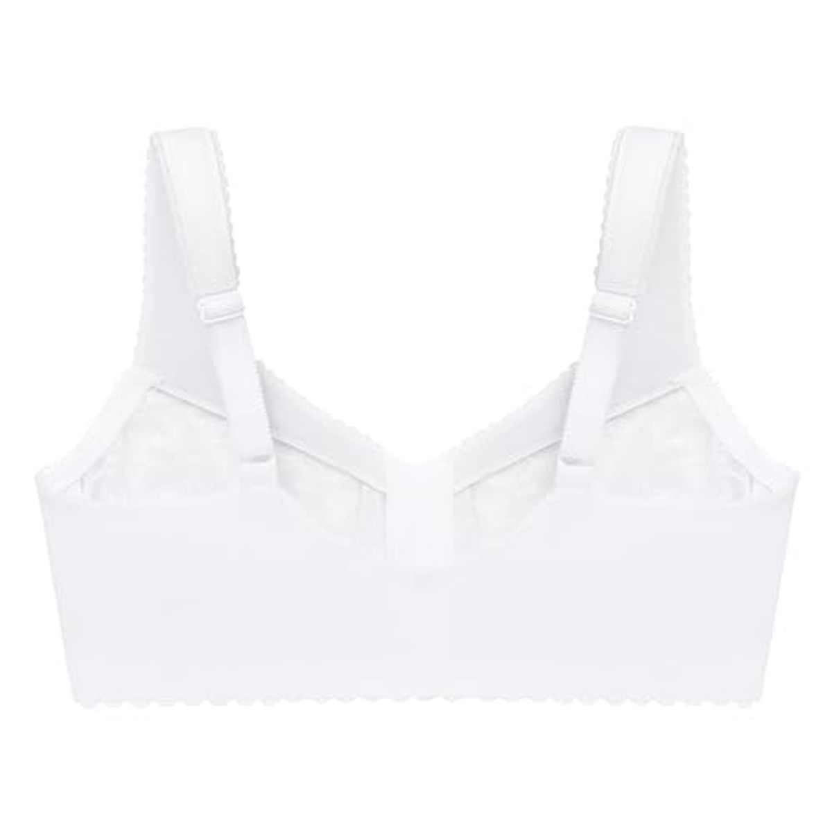 Glamorise Full Figure Plus Size MagicLift Front-Closure Support Bra Wirefree #1200 White
