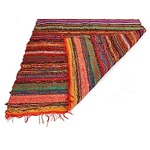 Handmade Braided Chindi Rug, Rag Rug, Area Rug, Carpet Rug, Runner Rug 3x5 Foot, 4x6 Foot, 5x7 Foot, Bed Room Rug (4x6 Foot)