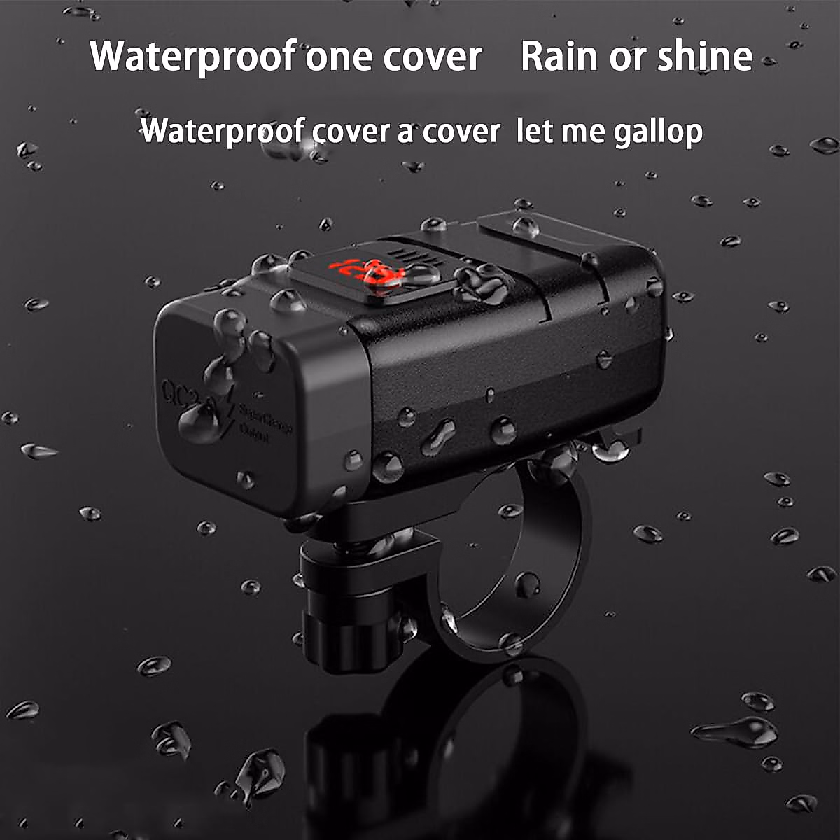 Ankuee Motorcycle USB Phone Charger, Waterproof SAE to USB Adapter with Voltmeter & ON/Off Switch, Dual Quick Charge 3.0 Charger, Motorcycle Accessories for Phone, Tablet, GPS, etc (Red)