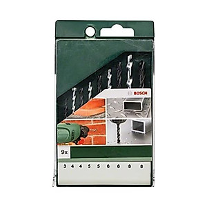 Bosch 2609255482 HSS-R Metal/Stone Drill Bit Set (9 Pieces)