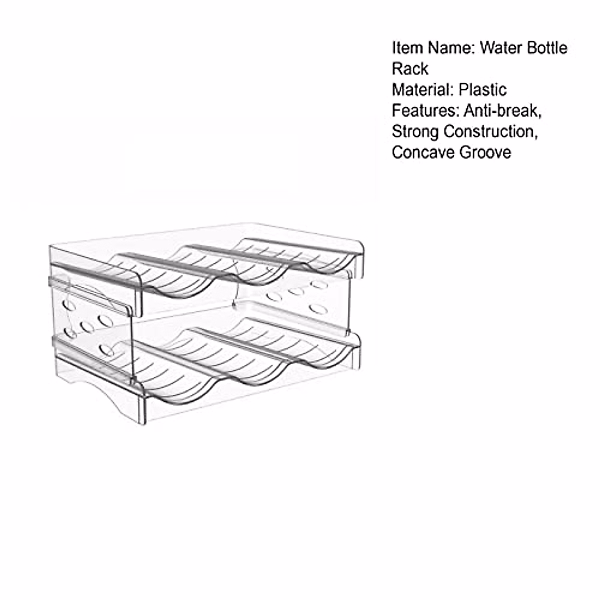 Hesitroad Bottle Storage Rack Stable Structure Pantry Fridge Drink Organizer 1 Set Anti-Crack Clear