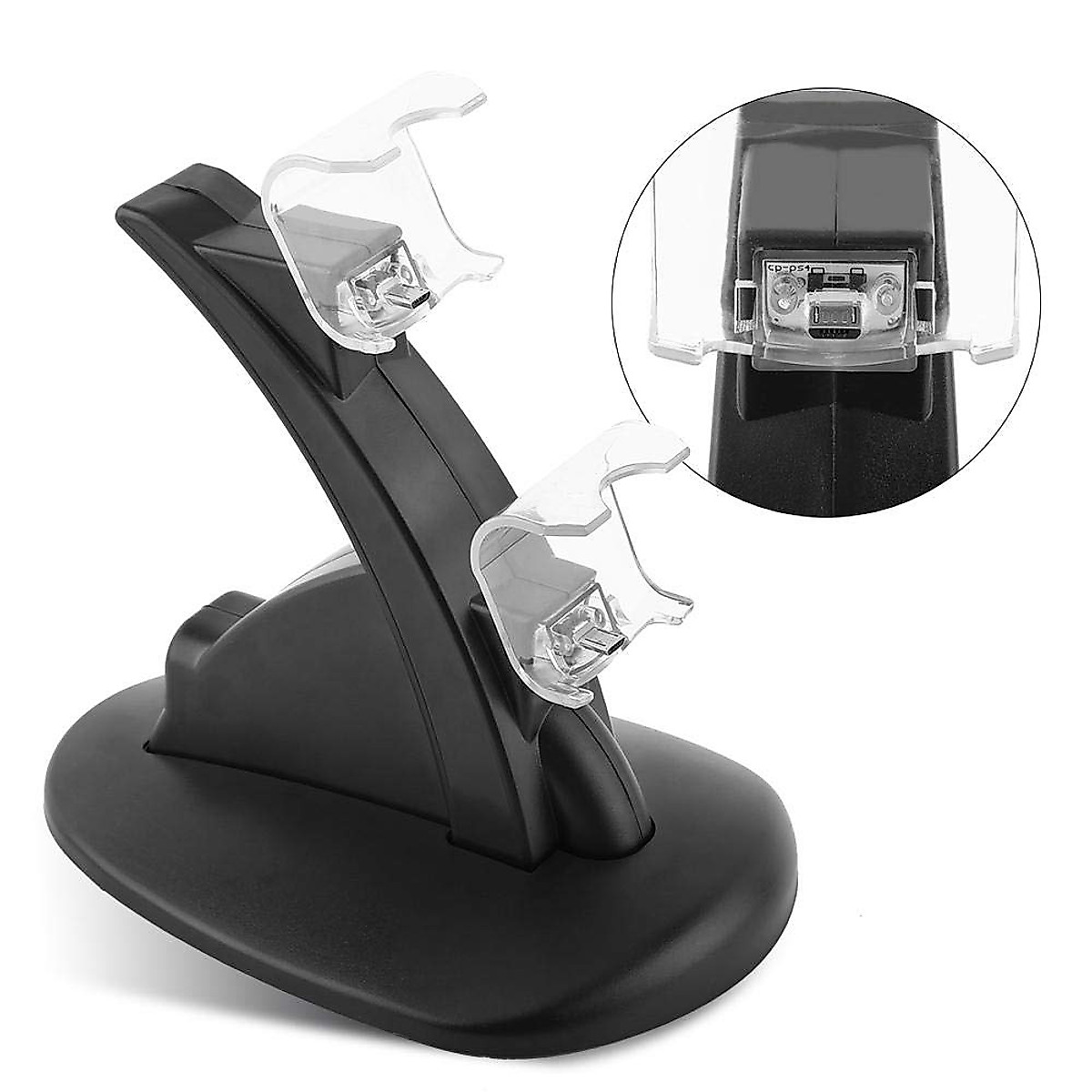 Controller Charger Station,Controller USB Charging Station Dock for DualShock with USB Charging Cable,Fast Charging Station for/Slim/with Blue LED Light(Black)