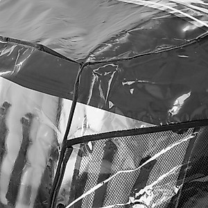 Foundations Quad 4-Seat Stroller Rain Cover, Easy to Use Snaps Surrounding a Mesh Window, Air Ventilation While Covered, 360 Degree Flaps, Weather Shield (Clear)