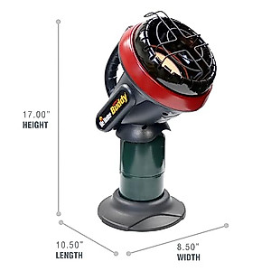 Mr. Heater F215100 MH4B Little Buddy 3800-BTU, Indoor Safe Propane Heater With ODS & Tip-Over Protection, Heating Area Up to 95 Sq. Ft - Lightweight, Medium - Black/Red