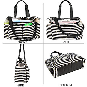 YESLAU Diaper Bag Tote with Changing Pad and Wallet Large Travel Diaper Tote for Mom Star Print 3Pcs Set