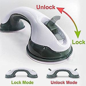 Suction Grab Bars for Shower Heavy-Duty (2Pack)12-Inch ADA Shower Handles for Elderly Suction Shower Grab Bars for Seniors Handicap Safety Handrail for Bathtubs Showers Elderly Assistance Product