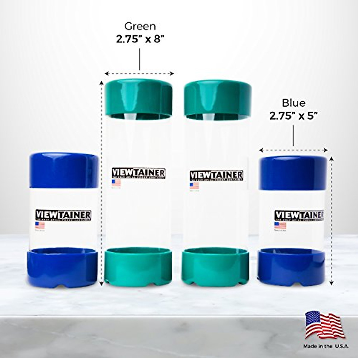 Viewtainer Slit-Top 4-Pack - 2.75" (Blue/Green)