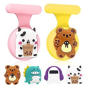 AirTag Holder for Kids, Hidden Case for Apple Air Tag Brooch Pin Portable Than Bracelet, Necklace, Watch Band, Wristband GPS Tags Accessories for Girls (Pink, Yellow)…
