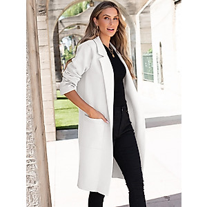 ANRABESS Women Cardigan Sweater Jackets Open Front Thick Knit Oversized Blazer Coatigan 2025 Fall Winter Long Coats Outwear White Small