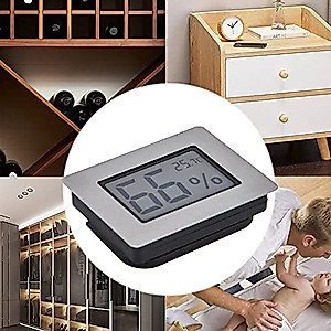 LCD Electronic Thermometer Hygrometer, Clear Display, Wide Application for Cigar Box, Storage Cabinet, Wardrobe, Embedded Design with Temperature and Humidity Measurement Accuracy