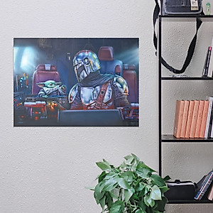 MIGHTYPRINT Star Wars – The Mandalorian – Mando and Grugo in Razor Crest - Two for the Road – Thomas Kinkade Studios - Durable 24” x 17 Wall Art – NOT Made of Paper – Officially Licensed Collectible