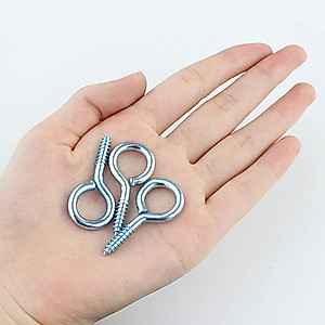 Wobe 50Pack of Eye Screws 1-5/8 Inch Eye Shape Thread Self-Tapping Hanging Hooks Eyebolt Ring (1-5/8" Overall Length 1/2" Inner Dimension) Zinc Plated