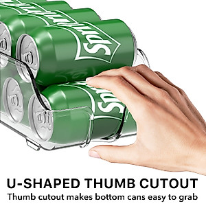 SimpleHouseware Soda Can Organizer for Pantry/Refrigerator, Clear, Set of 2