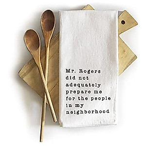 MAINEVENT Mr Rogers Dish Towel 18x24 Inch, Mr Rogers Towel, Funny Kitchen Towel Saying, Mr Rogers Neighborhood Friends Towel, Mr Rogers Kitchen Towel, Mr Rogers Tea Towel Good Mother Women