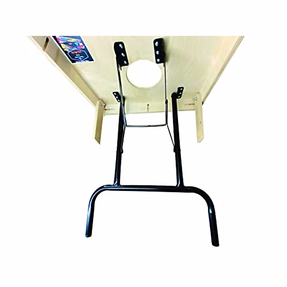 Premium Industrial Steel Heavy Duty Folding Table Legs - 27 In'', Steel Powder Coated Gloss Black, Commercial Grade Durability for Tables, Chair's, Office Table (2)