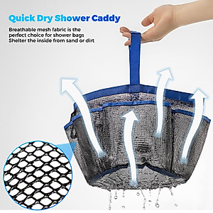 CDDLR Mesh Shower Caddy Portable for College Dorm Room Essentials,Shower Caddy Dorm with 8-Pocket Large Capacity,Quick Dry Shower Caddy Bag for Bathroom, Beach,Gym
