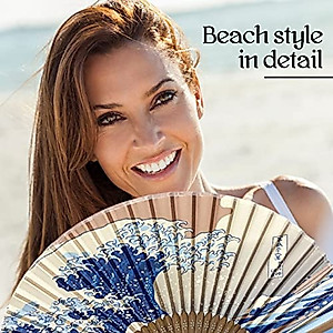 YARRD Folding Fan Hand Fans for Women Wooden Folding Fan Bamboo Gan Hand Fans for Women Foldable Paper Fans Hand Fan Foldable Silk Fans for Weddings Folding Fans Chinese Fans Japanese Fans for Home