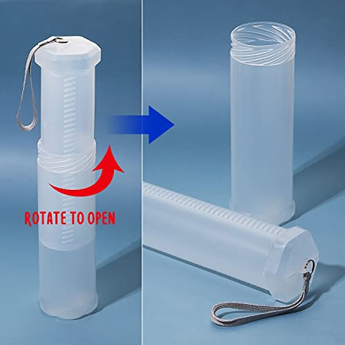 8 PCS Extendable Plastic Paint Brush Case Clear Long Paint Brush Holder Tube Storage Paintbrush Organizer Pencil Container Dustproof Watercolor Pen Container for Drawing Tools Makeup Artist Travel