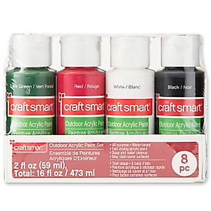 Craft Smart 8 Assorted Outdoor Acrylic Paint Set Non-Toxic Paint For Drawing, Painting, Art & Crafts Supplies - 1 Pack