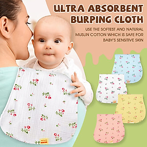 MUKIN Baby Burp Cloths Perfect for Newborn Burping Cloths/Burp Bibs 4 Pack Burping Rags for Boys and Girls
