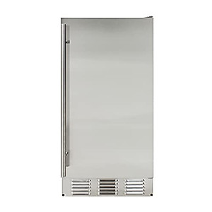 BRAMA Ice Maker Machine 50/lbs. Ice Daily Undercounter Built-in or Freestanding Stainless Steel Construction with Reversible Door and Auto Shut Off for Indoor or Outdoor Use, Metallic