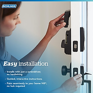 Schlage Encode Smart Wi-Fi Deadbolt with Camelot Trim in Matte Black