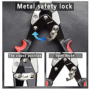 TOOLEAGUE Aviation Tin Snips for Cutting Metal Sheet Tin Cutting Shears with Forged Blade, Heavy Duty Metal Cutter Long Straight Cut 12 inches Metal Shears