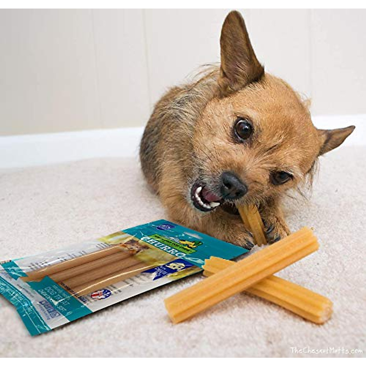 yaky CHURRO Himalaya Cheese Treats | Lactose Free | Gluten Free | Grain Free | USA MADE | for All Breeds | 4 CHURROs per Pouch | Original Cheese Flavor