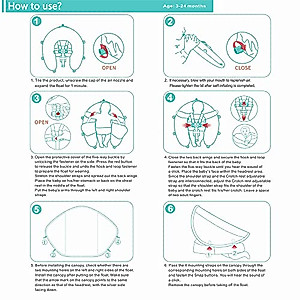 Mambobaby Newest Compressible Folding Baby Self-Inflating Float with Sun Canopy – Blue