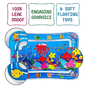 SUNSHINE-MALL Octopuses Inflatable Mat Premium Baby Water Play Mat for Kids and Toddlers Baby Toys for 3 to 24 Months, Strengthen Your Baby's Muscles (70x50cm)