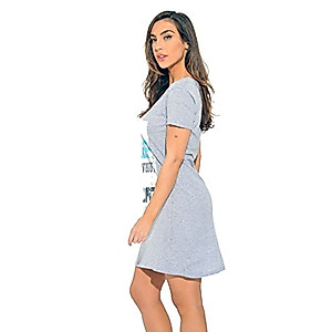 Just Love Sleep Dress for Women / Sleeping / Dorm Shirt / Nightshirt,Grey - Let Me Sleep,Medium