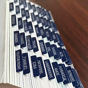 Laminated Bible Tabs, Reposition Large Print Stickers, Easy to Read and Apply Bible Tabs for Women and Man (Sapphire Blue)
