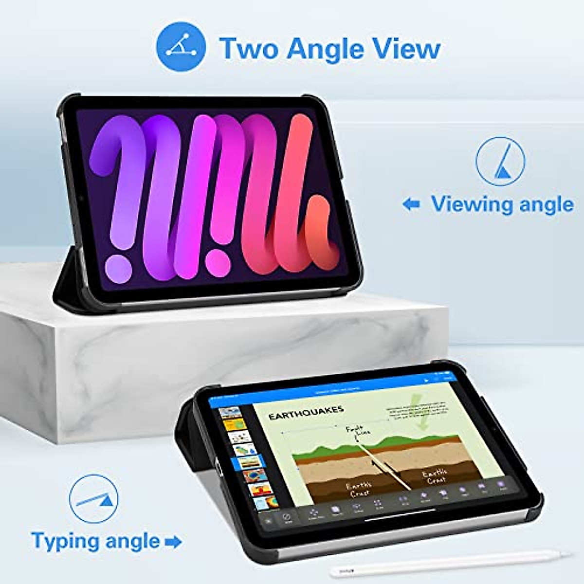 ProCase Smart Case for iPad Mini 6 8.3 Inch 2021 iPad Mini 6th Generation Case, Hard Back Cover Cases for 2021 iPad Mini 8.3" 6th Gen A2567 A2568 A2569 -Black