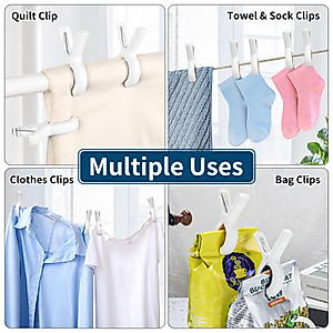 Senbowe 12 Pack Beach Towel Clips,Pool Chair Clips,Heavy Duty Plastic Clothes Pins,Quilt Drying Clips,Windproof Clothes Clips,Keep Your Towel,Clothes,Blankets to Dry on Clothesline and Hanging Rack