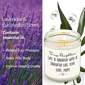GiltGlimmer Daughter Christmas Gift from Mom, Daughter Gifts, Unique Birthday Gifts for Daughter, Lavender Scented Candle for Daughter Mothers Day Graduation Back to School Wedding Bridal Shower Gift