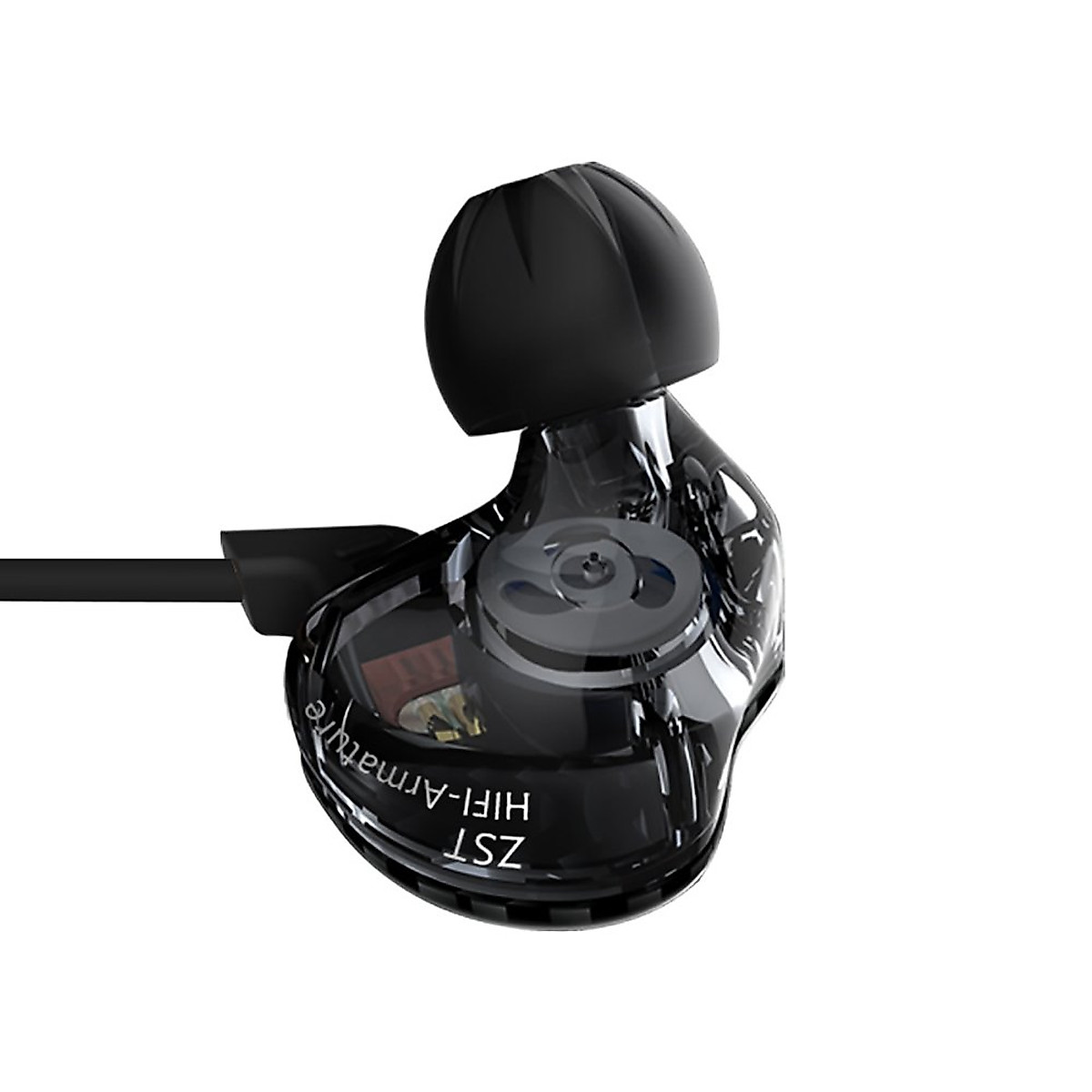 KZ ZST Pro Dynamic Hybrid Dual Driver in-Ear Headphones (Black Without Mic)