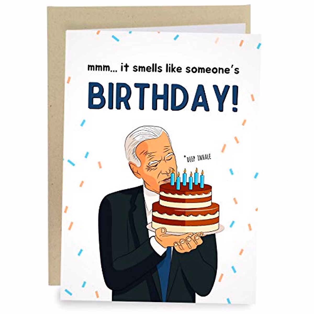Sleazy Greetings Funny Joe Biden Sniffing Smelling Birthday Card | Joe Biden Gag Gift | Political Bday Congratulations Joe Biden Card