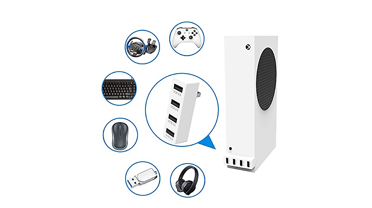 4 Ports USB Hub for Xbox Series S - High Speed Adapter