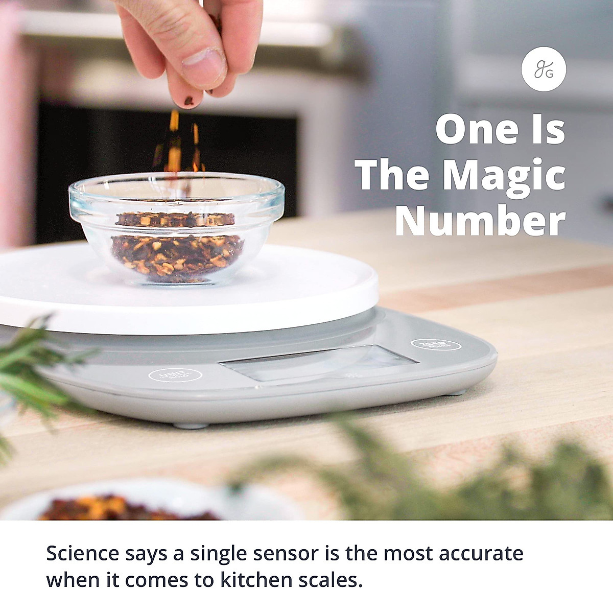 Greater Goods Premium Baking Scale, Ultra Accurate, Digital Kitchen Scale, Prep Baked Goods, Weigh Food and Coffee or Use for Meal Prep, 4 Units of Measurement, Designed in St. Louis (Grey, No Bowl)