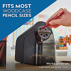 X-ACTO Pencil Sharpener, SchoolPro Electric Pencil Sharpener, Heavy Duty Electric Pencil Sharpener for School, Classroom and Teacher Supplies, Perfect Addition to Homeschooling Supplies, Black