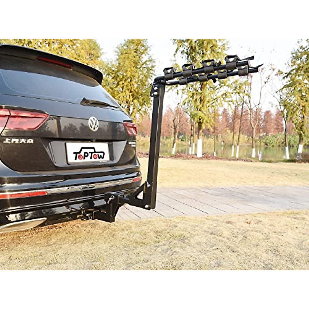 TOPTOW 2-inch Receiver Trailer Hitch Extension Riser with 6-inch Rise/Drop, 2-inch Solid Shank, 10000lbs Capacity with Hitch Lock Chrome