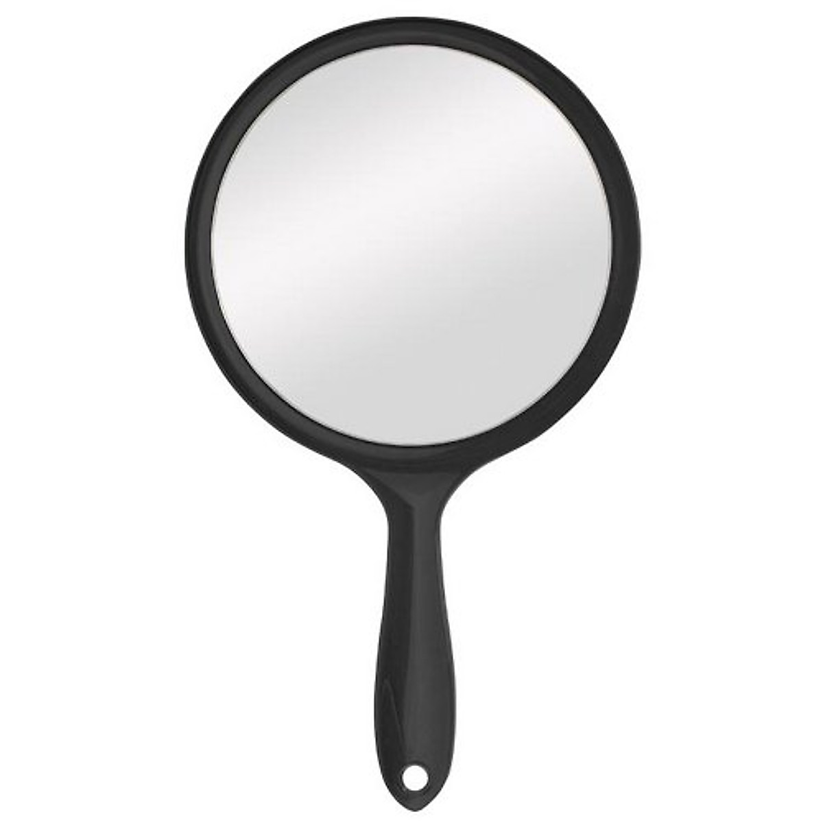 Diane Hand Mirror with 1X and 5X Magnification, Double-Sided Hand Held Mirror with Handle for Salon, Barber, Vanity, Grooming, Shaving, and Travel, Medium, 6" x 11", Black
