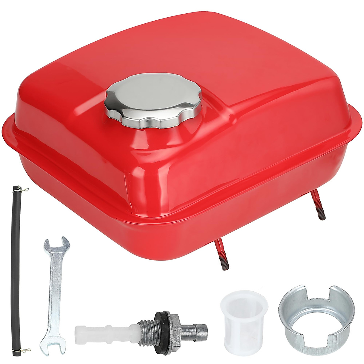 FVRITO Gas Fuel Tank for Hemi Predator 212cc 196cc 5.5hp 6.5hp Coleman CT200U CT200U-EX BT200X RB200 KT196 Massimo Baja Warrior MB200 GX160 GX200 Mini Bike Go Kart Clone Ghost Engine Parts Red
