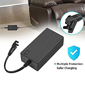 Power Recliner Power Supply, AC/DC Switching Power Supply Transformer with AC Power Wall Cord 29V/24V 2A Adapter Compatible for Lift Chair or Power Recliner