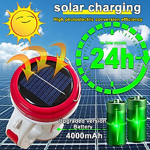 Solar Camping Lights Rechargeable Lantern,4000mah Battery for Power Outage Supplies Emergency Lights for Home Power Failure,1000LM Camping Lantern Solar Lamps Long Battery Life IPX4 Waterpoof