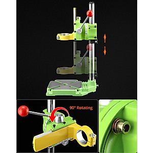 QWORK Drill Press Stand, Heavy Duty Floor Drilling Press/Rotary Tool Workstation,Table Top Drill Press 90° Rotating Fixed Frame for Drilling Collet, Drill Press Table, Drill Workbench Repair