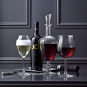 Extra Large Crystal Wine Glasses with Stem - Elegant Wide Rim Stemware Giant Red Wine Glasses - Patented Stemmed Long Wine Glasses for Unique Modern Wine Glass Gifts, Set of 2-32oz.