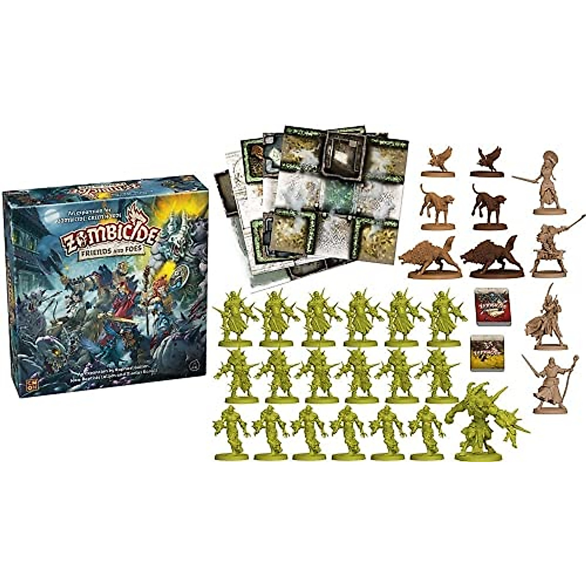 Zombicide Green Horde Friends and Foes Board Game EXPANSION - New Survivors & Challenges! Cooperative Strategy Game with Tabletop Miniatures, Ages 14+, 1-6 Players, 1 Hour Playtime, Made by CMON